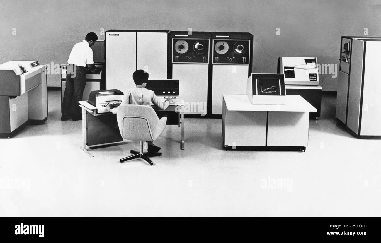 Fort Lauderdale, Florida: September, 1969 Office staff working at a new ...