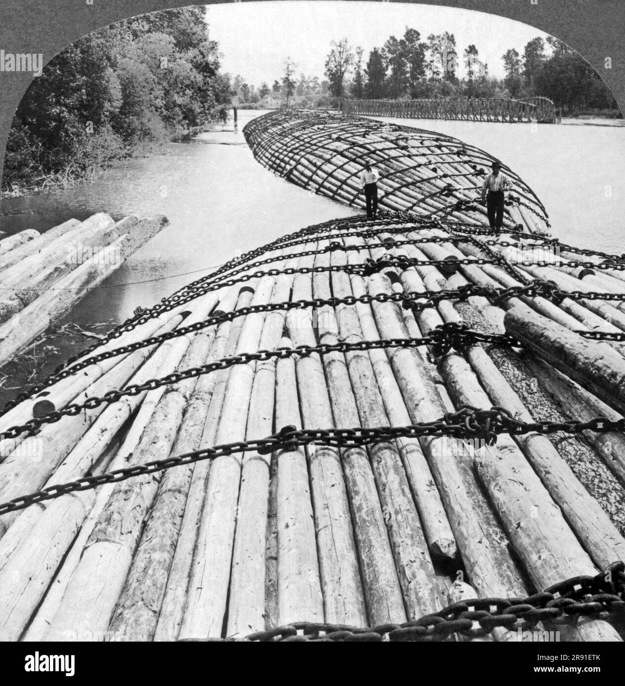 Floating logs down river Black and White Stock Photos & Images - Alamy
