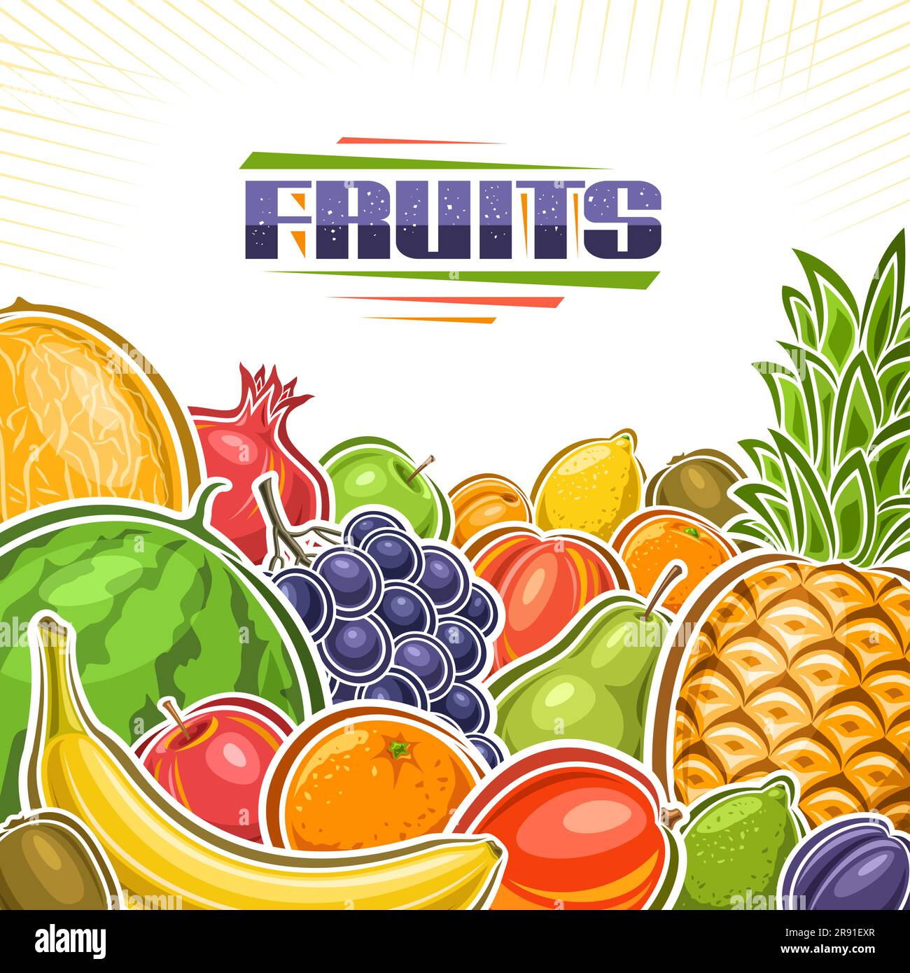Tropical fruits variety Stock Vector Images - Alamy