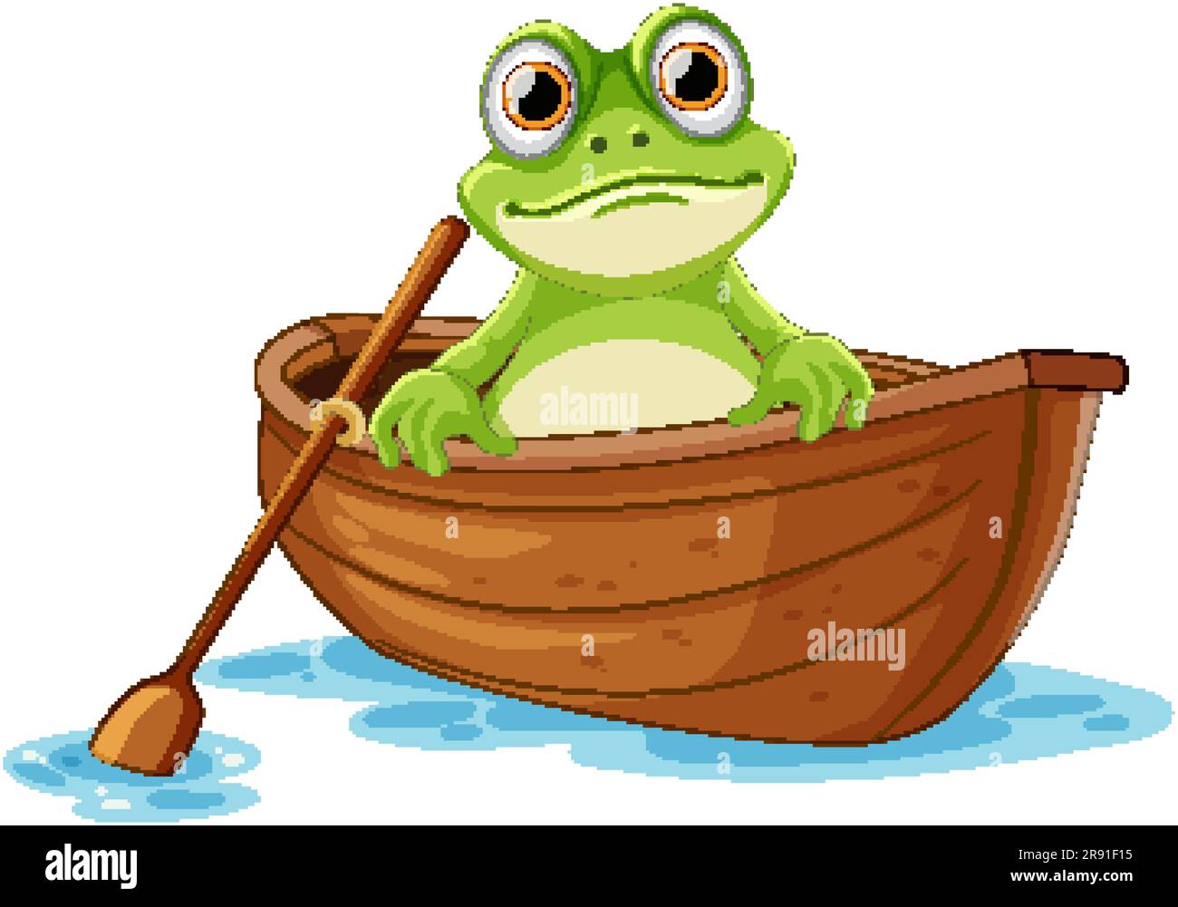 Green frog on paddle boat illustration Stock Vector Image & Art - Alamy