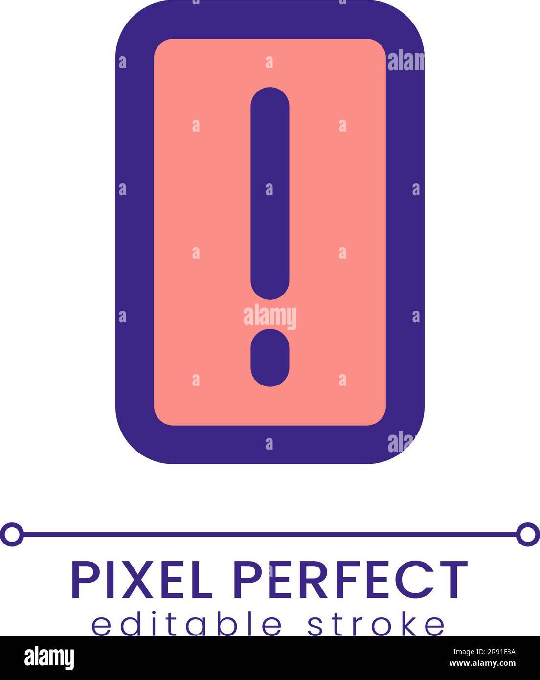 Exclamation mark pixel perfect RGB color ui icon Stock Vector Image ...