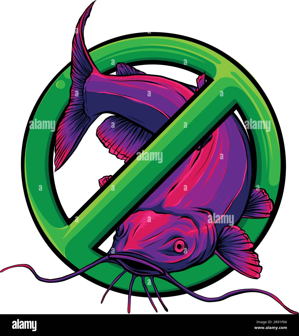 Ban fishing lake Stock Vector Images - Alamy