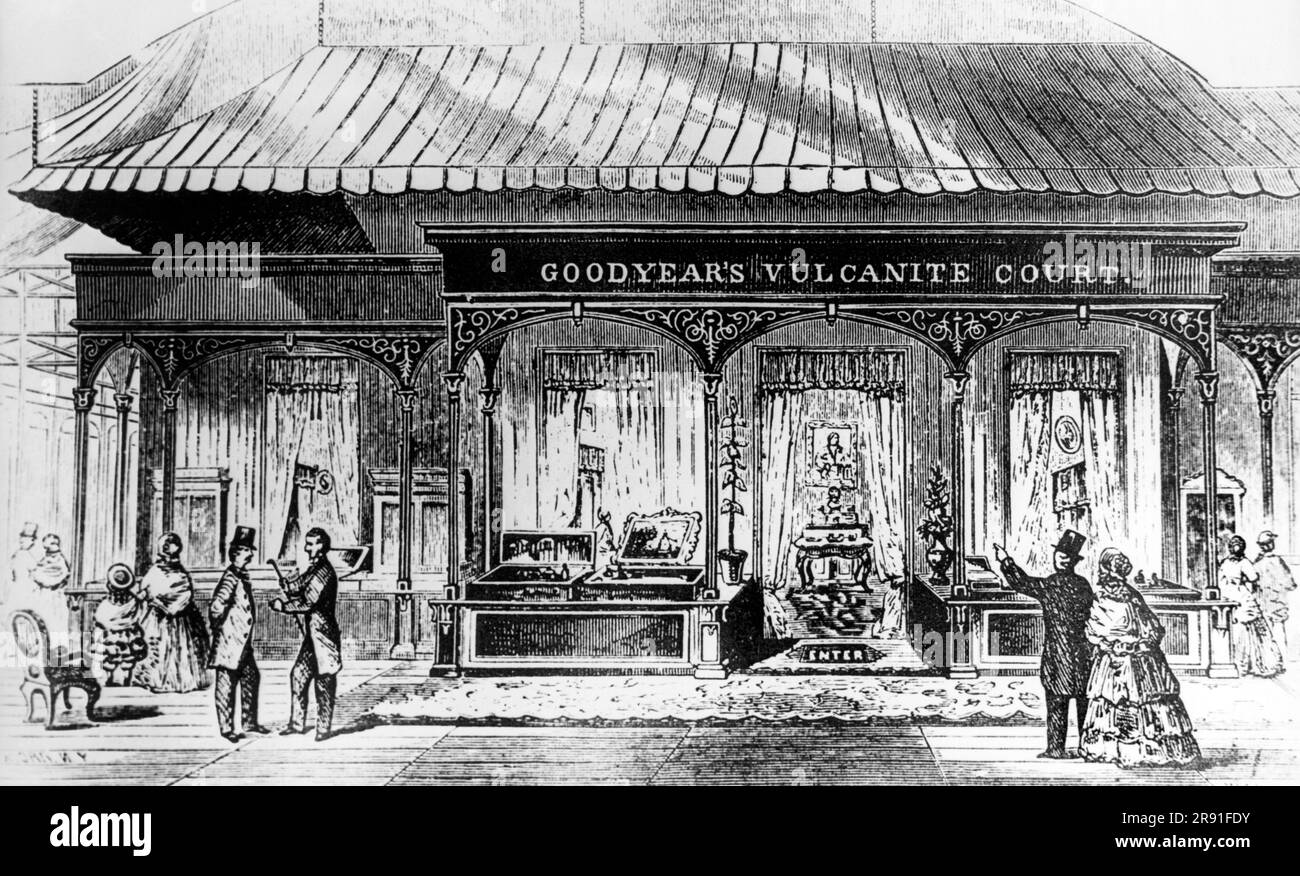 London, England: 1851. Goodyear's Vulcanite Court was a complete suite ...