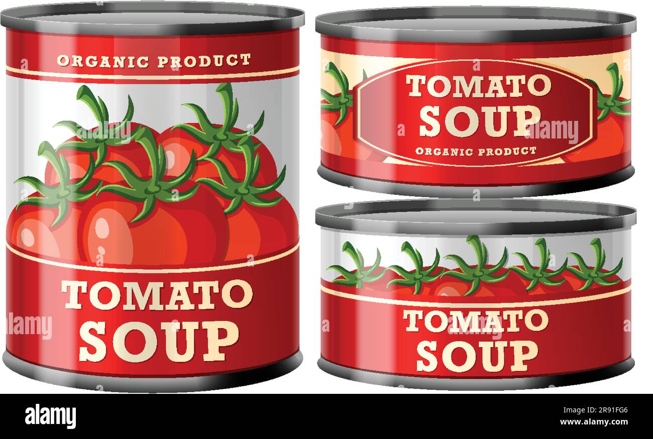 Tomato Soup Food Cans Collection illustration Stock Vector Image & Art ...