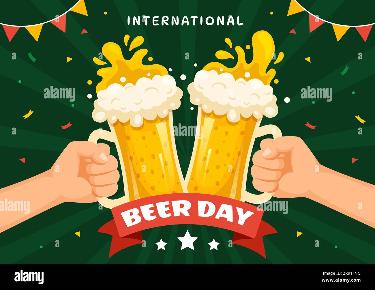 International Beer Day Vector Illustration with Cheers Beers ...