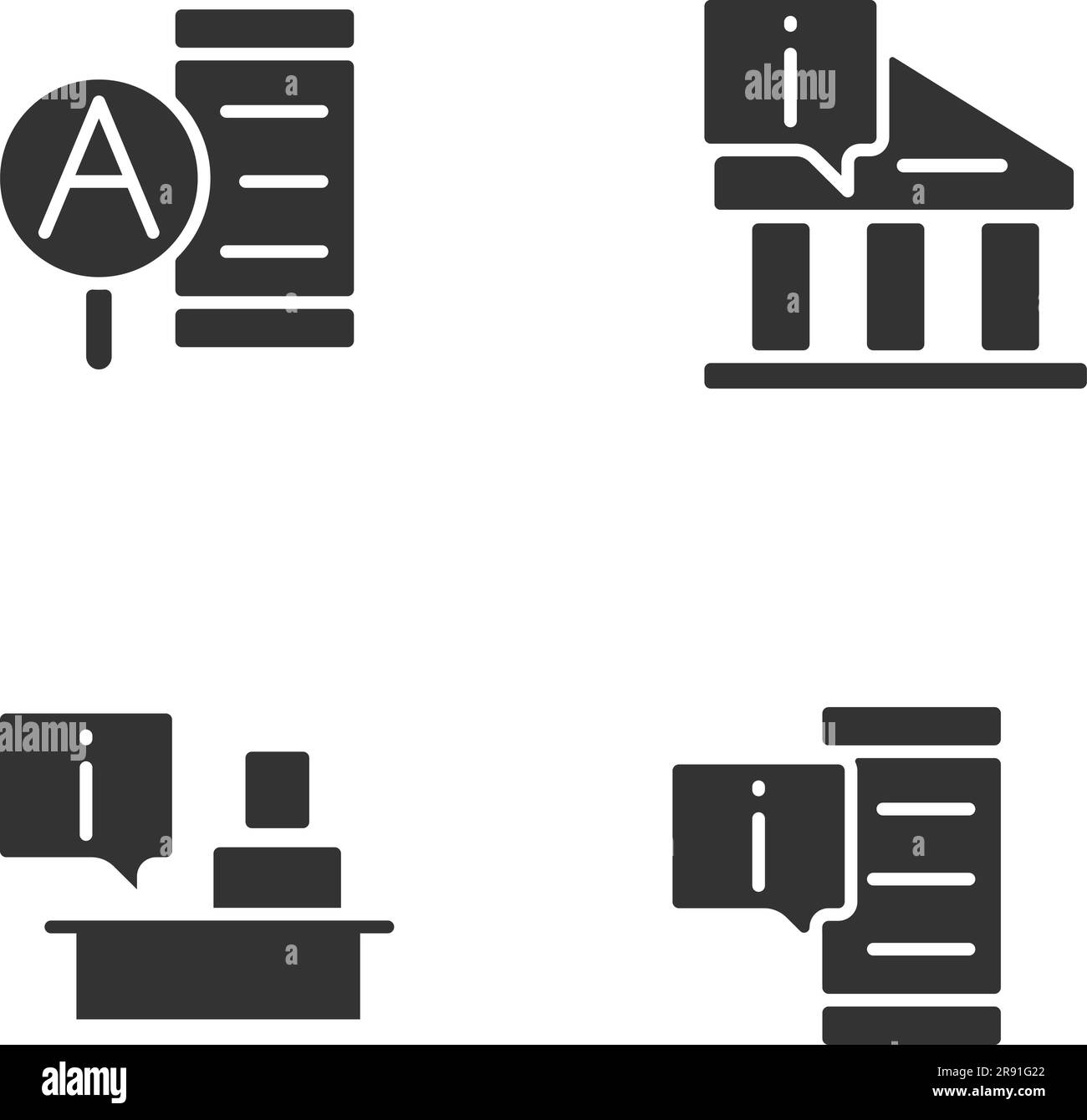 Types of informational support black glyph icons set on white space Stock Vector Image & Art - Alamy