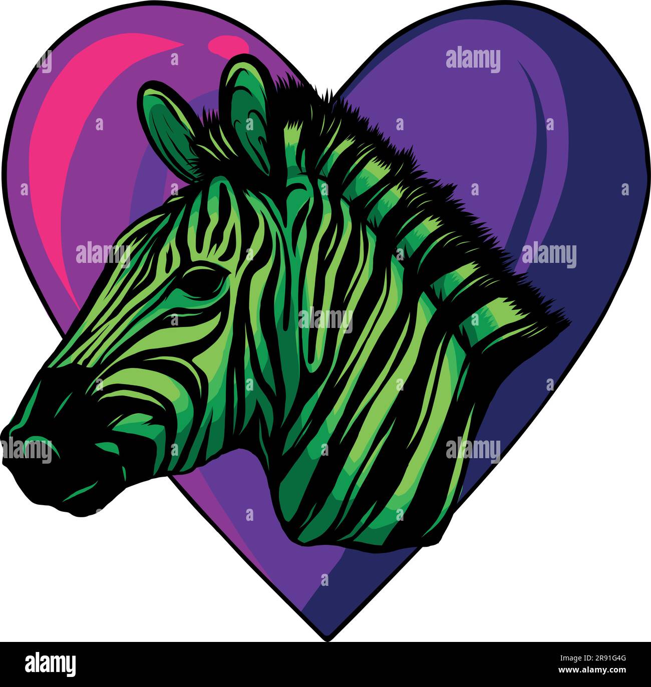 vector illustration of zebra head on heart Stock Vector Image & Art - Alamy