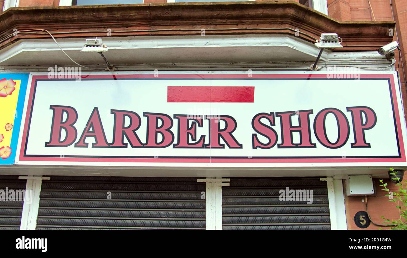 barber shop sign Stock Photo - Alamy