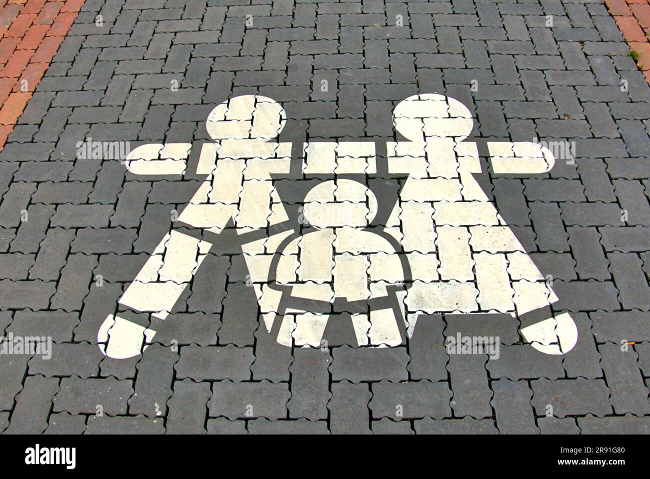 painted sign on parking spots for families or mother and baby Stock ...