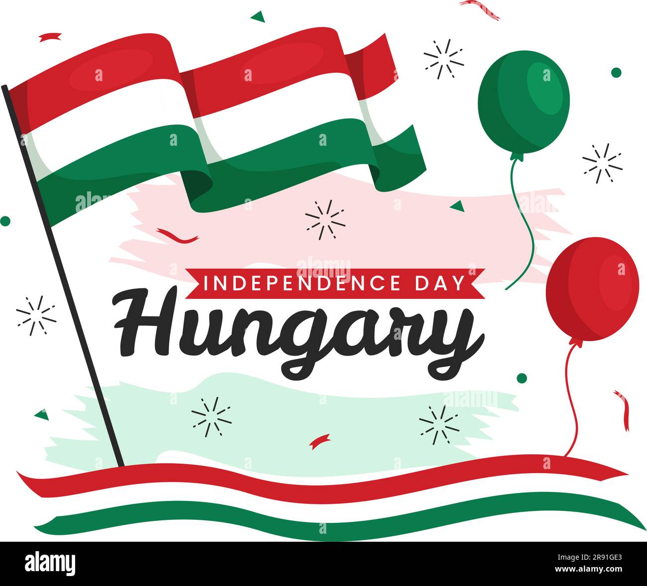 Happy Hungary Independence Day Vector Illustration with Hungarian ...