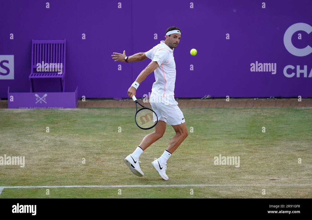 Bulgaria's Grigor Dimitrov in action during the Men's Quarter final ...
