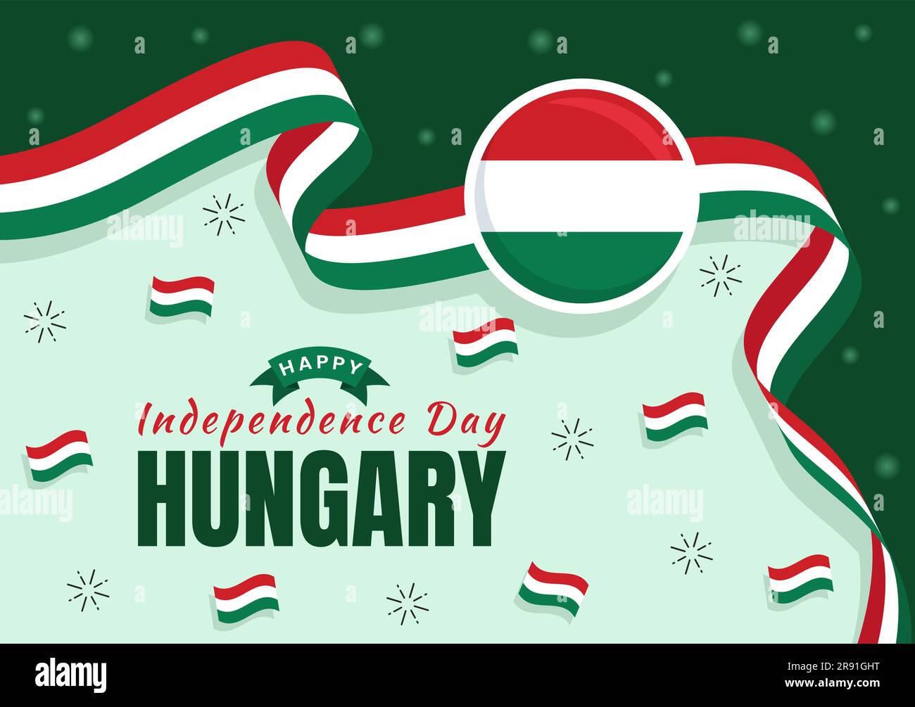 Happy Hungary Independence Day Vector Illustration with Hungarian ...