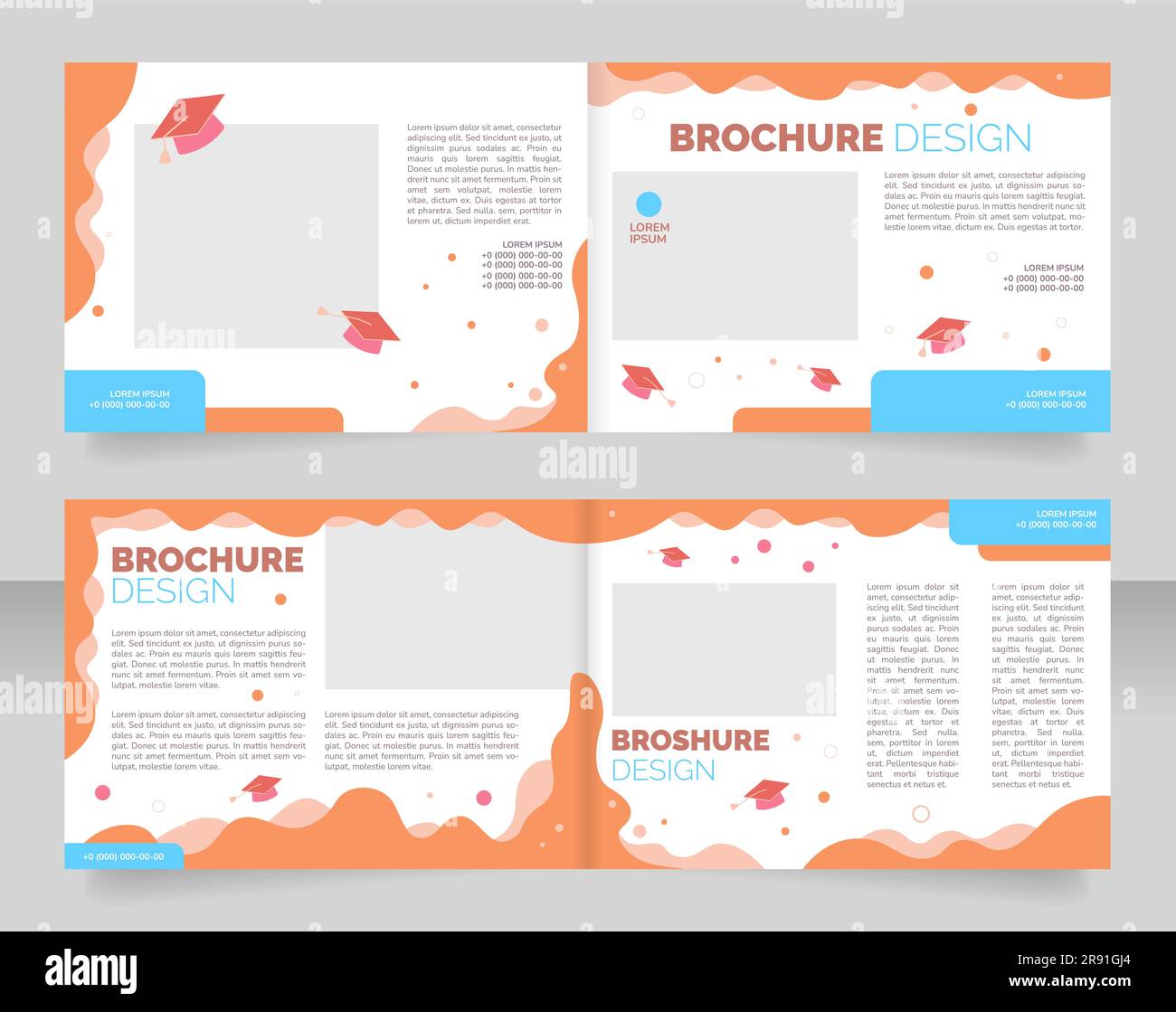 University and college promotional bifold brochure template design ...