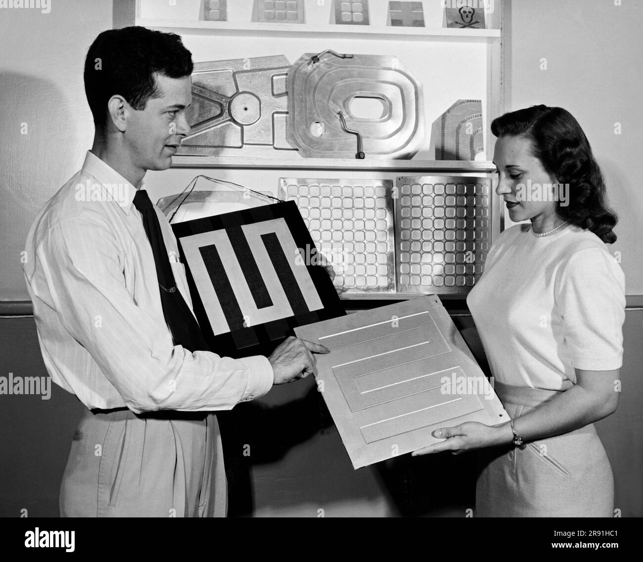 Los Angeles, California: May, 1954 A materials engineer for North ...