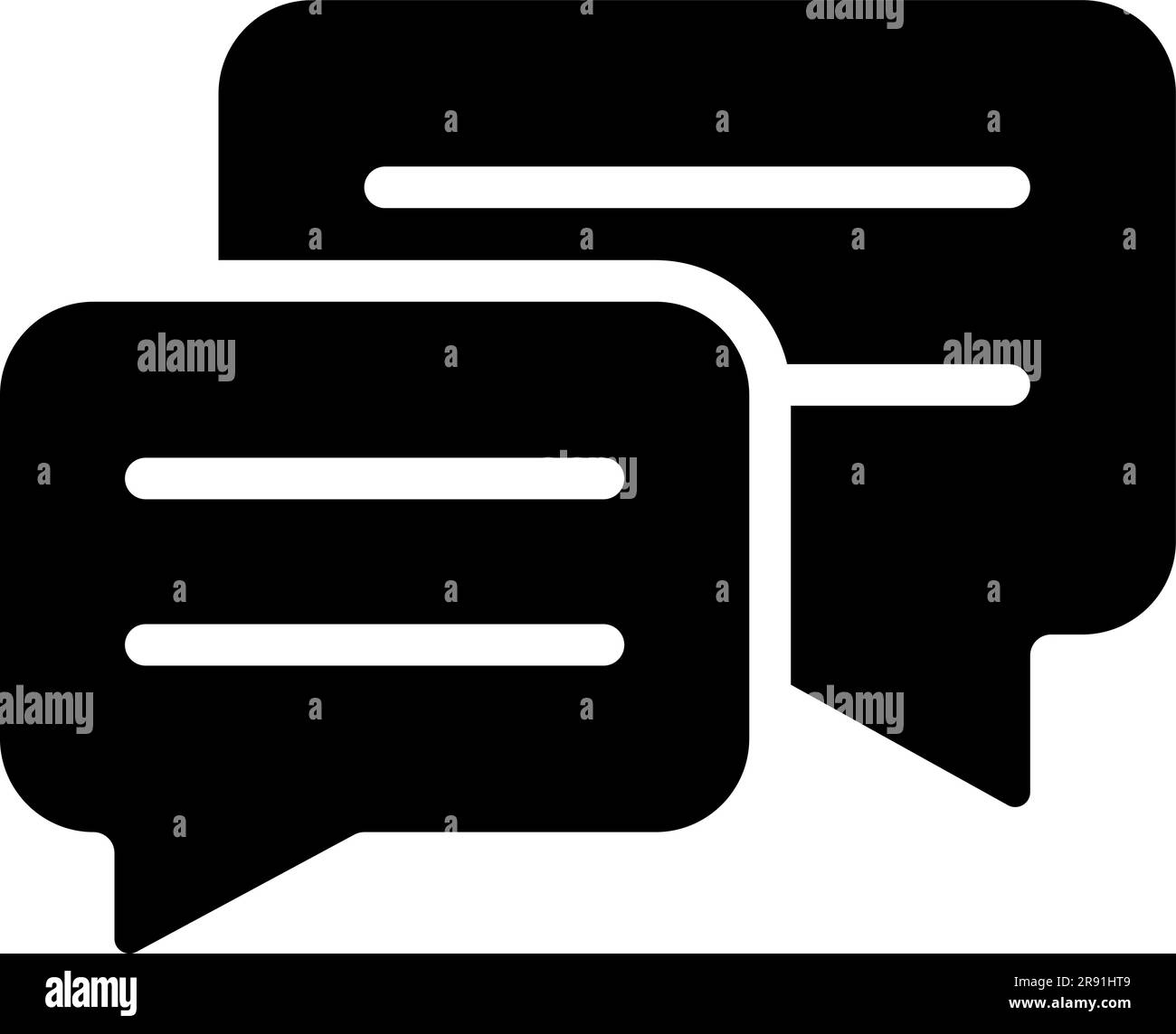 Dialogue communication icon logo design Black and White Stock Photos ...