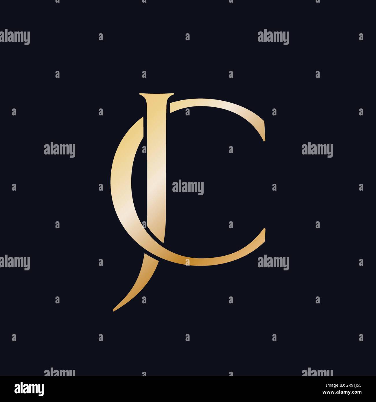 JC initials monogram design. Logo design of letters J and C Stock ...