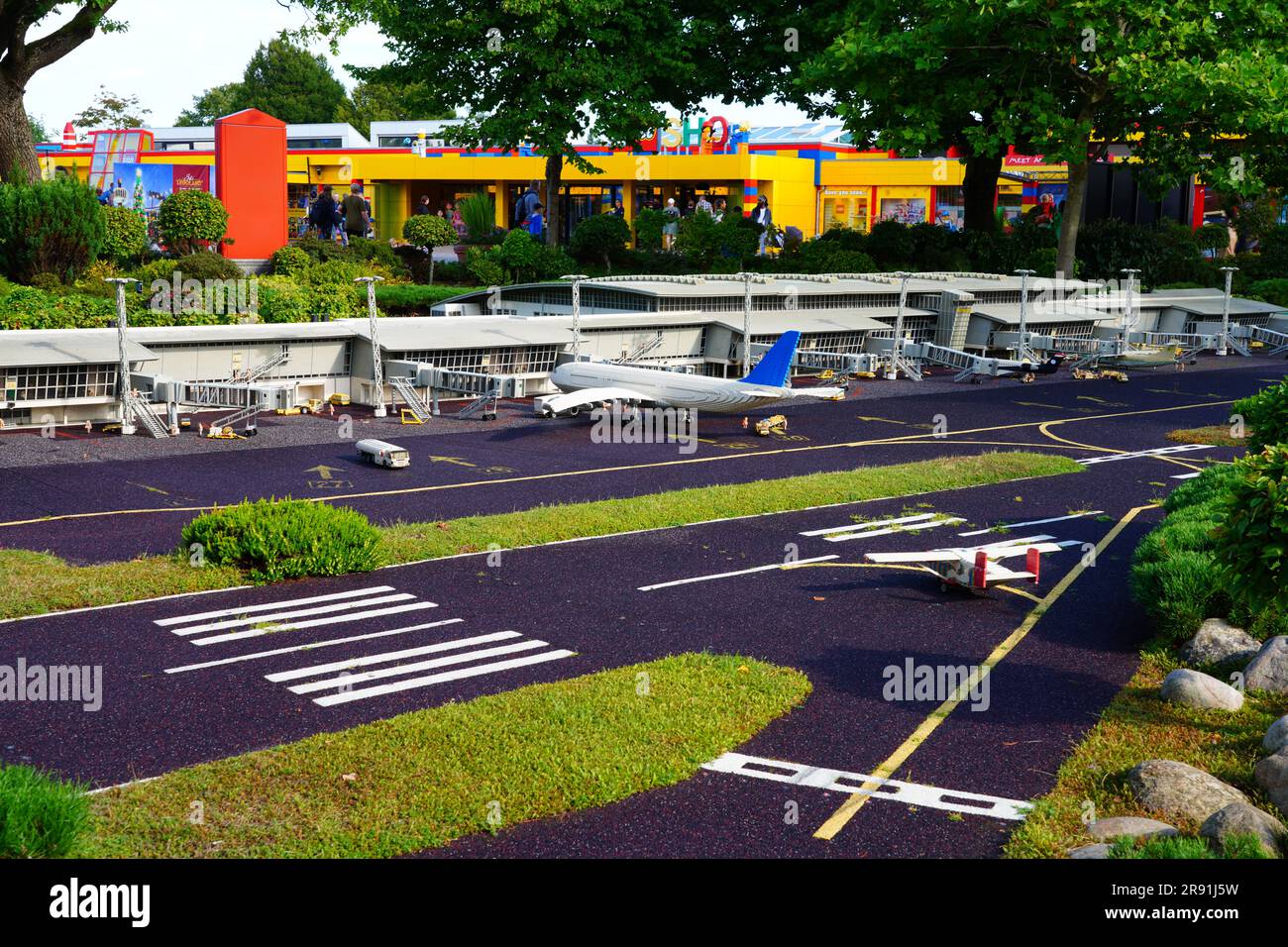 BILLUND, DENMARK –21 AUG 2022- View of Miniland minitiature brick buildings at the Legoland ...