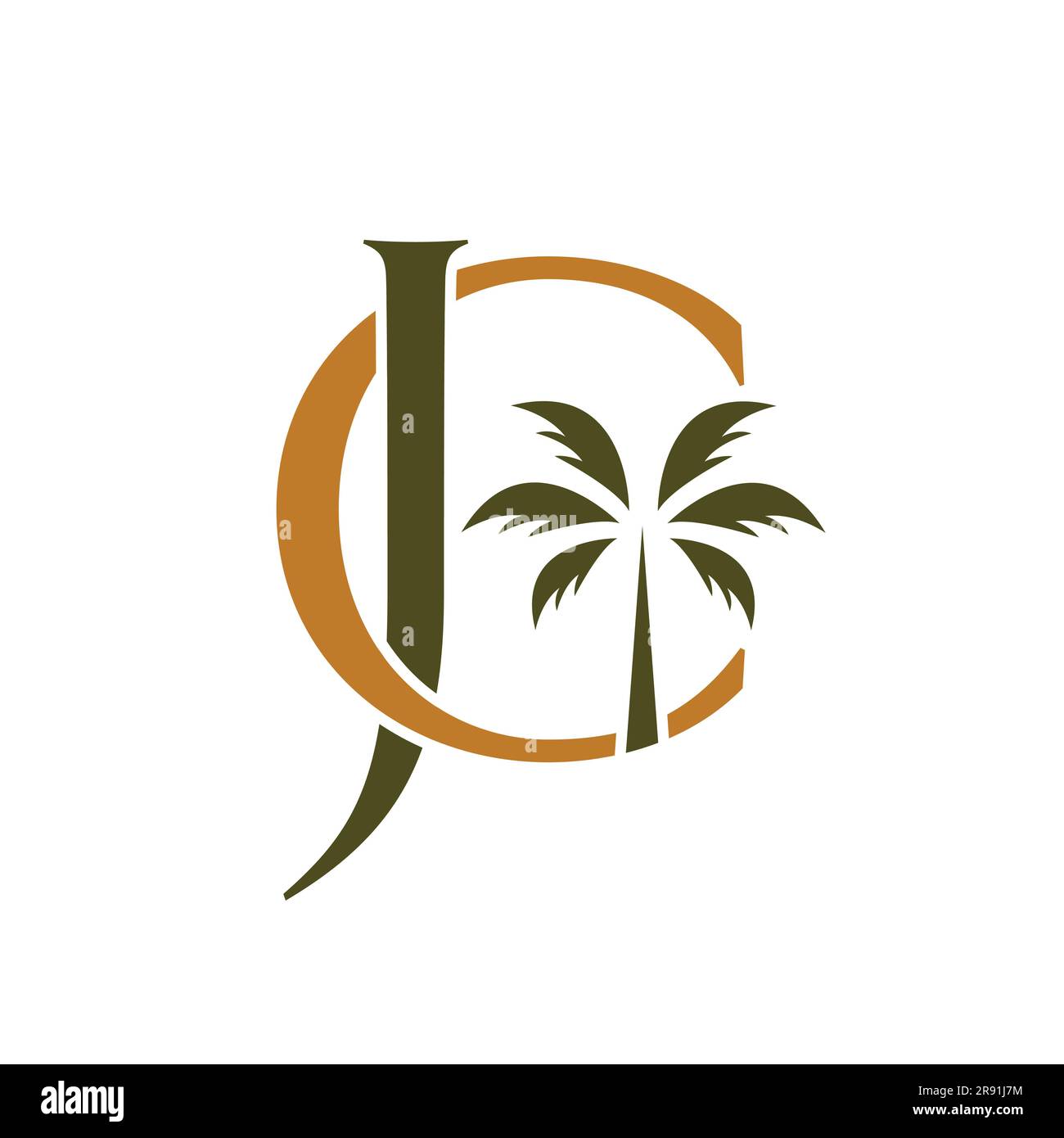Letter c palm logo hi-res stock photography and images - Alamy