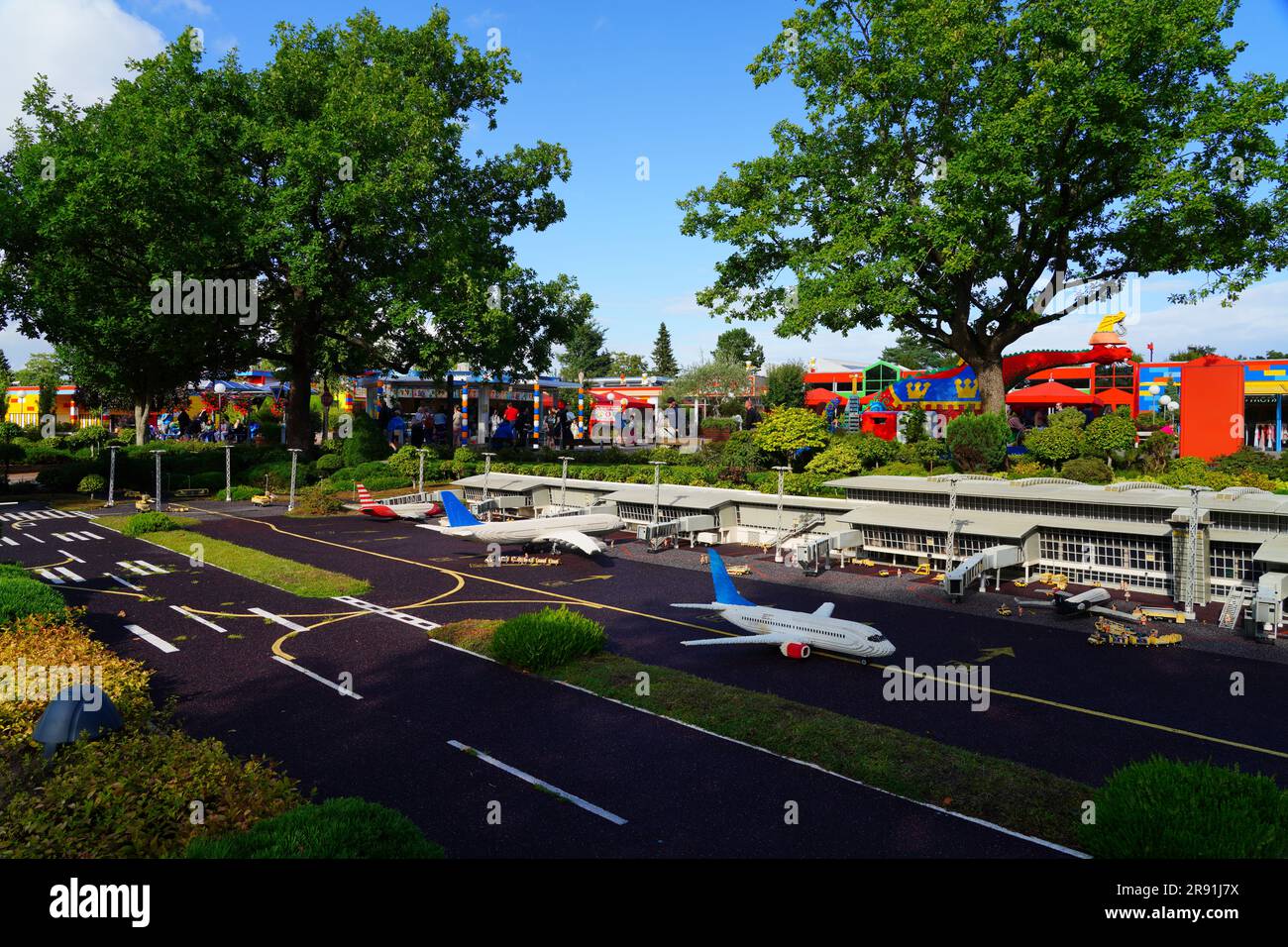 BILLUND, DENMARK –21 AUG 2022- View of Miniland minitiature brick buildings at the Legoland ...