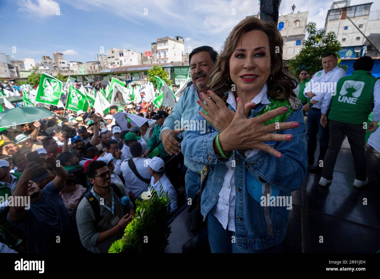 Sandra Torres, the presidential candidate with the National Unity of ...