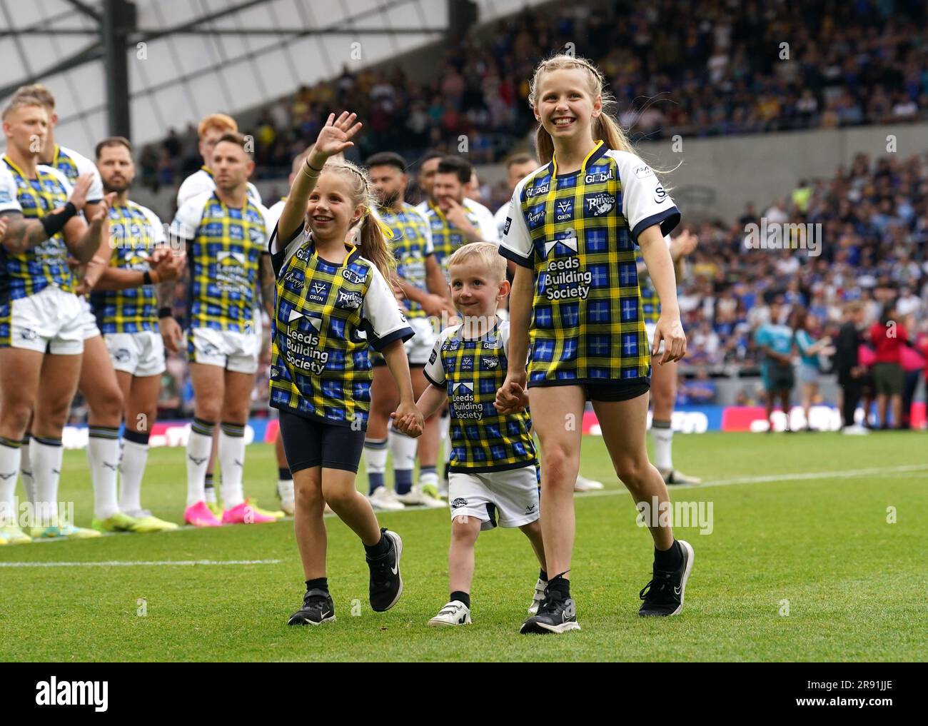 Rob Burrow's children Maya, Jackson and Macy after carrying the match ...