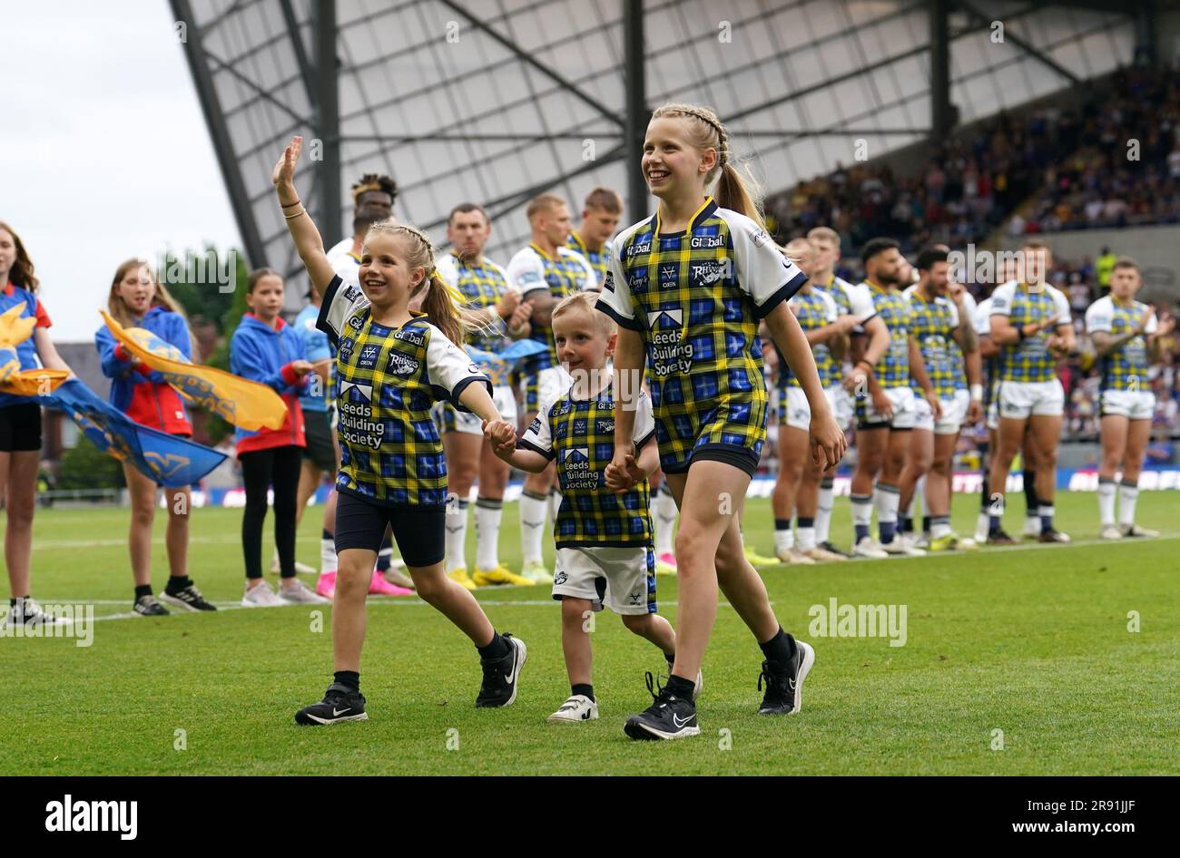 Rob Burrow's children Maya, Jackson and Macy after carrying the match ...