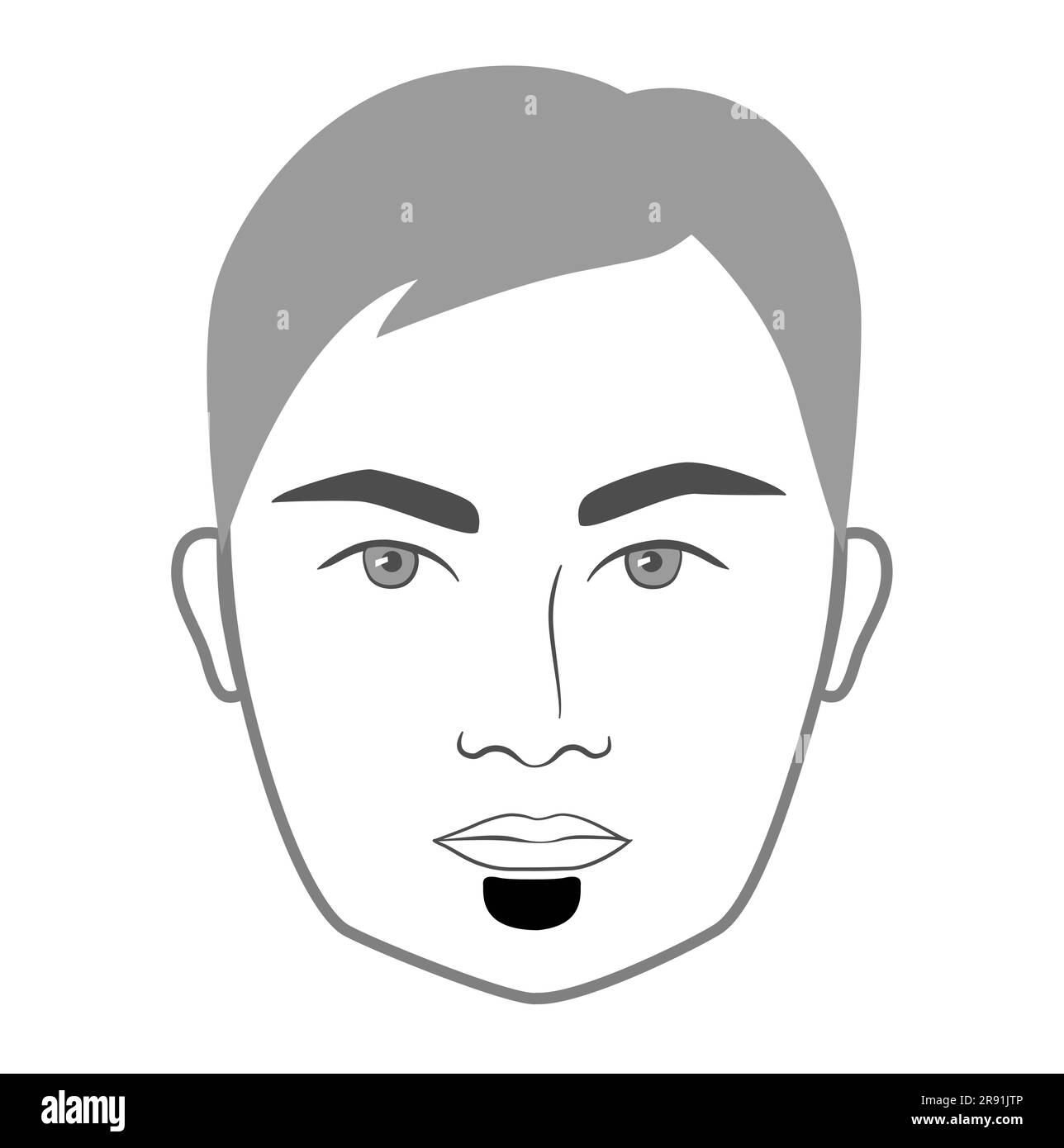 Soul Patch Beard Style Men In Face Illustration Facial Hair Vector Grey Black Portrait Male