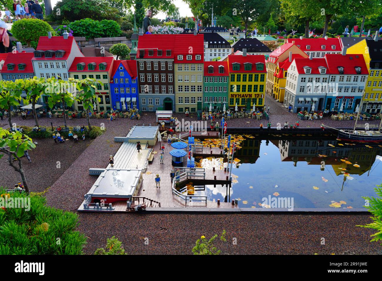 BILLUND, DENMARK –21 AUG 2022- View of Miniland minitiature brick buildings at the Legoland ...