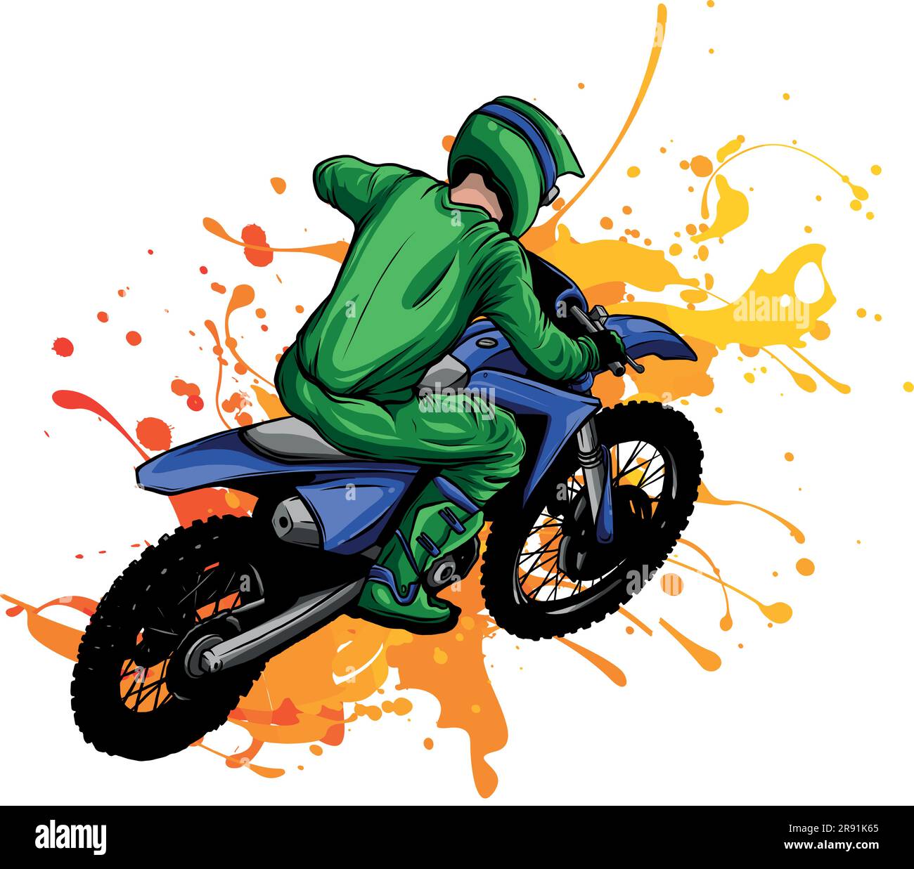 vector motocross rider ride the motocross bike Stock Vector Image & Art ...