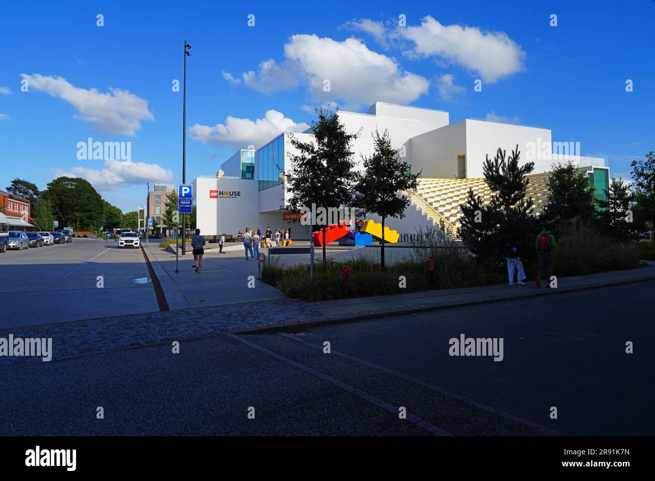 BILLUND, DENMARK –21 AUG 2022- View of Lego House, known as Home of the Brick, located near ...