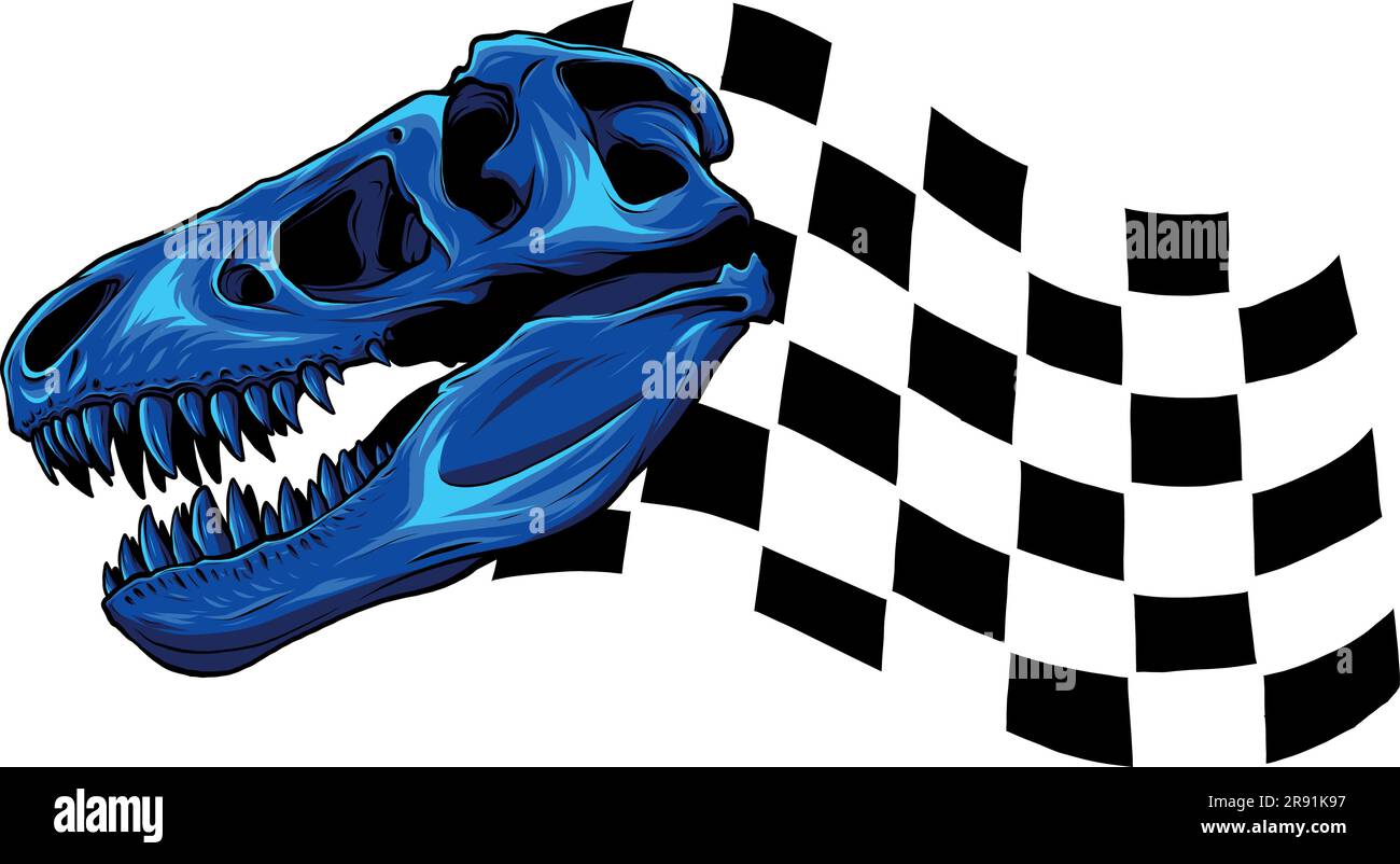 Dinosaur Skull Of T-Rex vector illustration on white background Stock ...