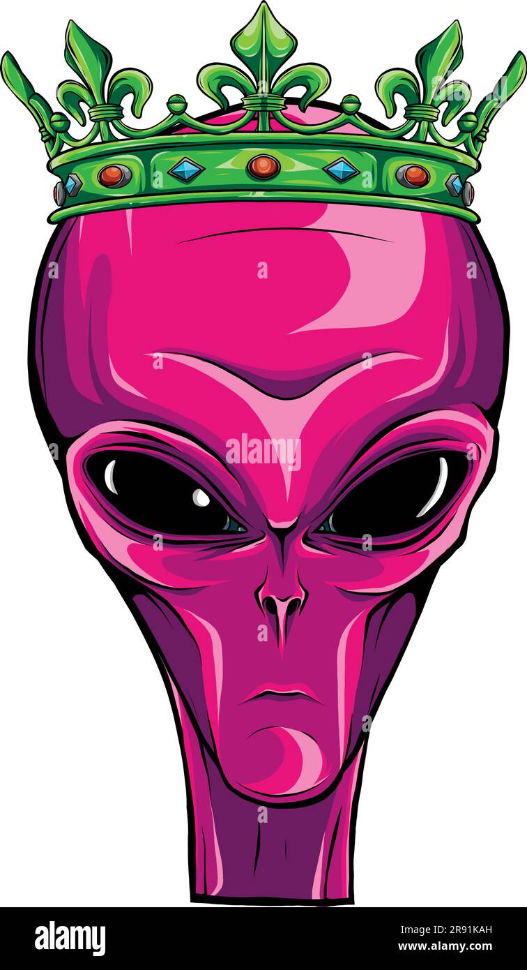 vector illustration king alien mascot on white background Stock Vector ...