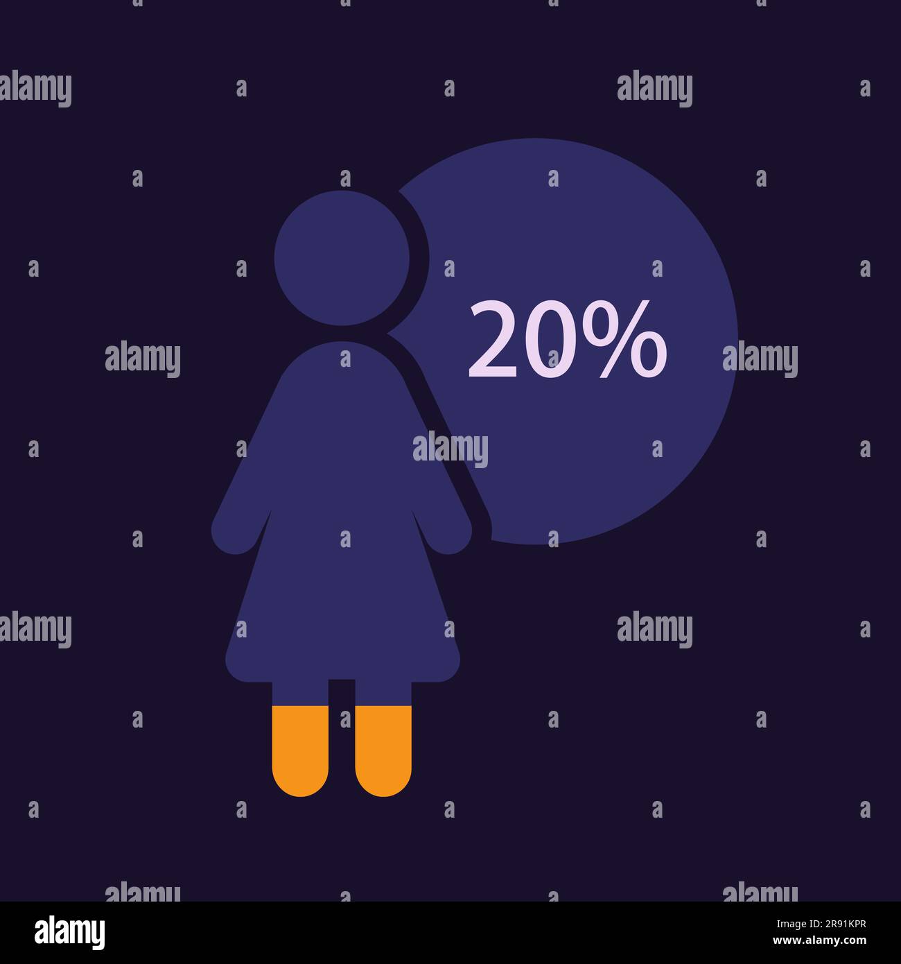 Lady figure infographic chart design template for dark theme Stock ...