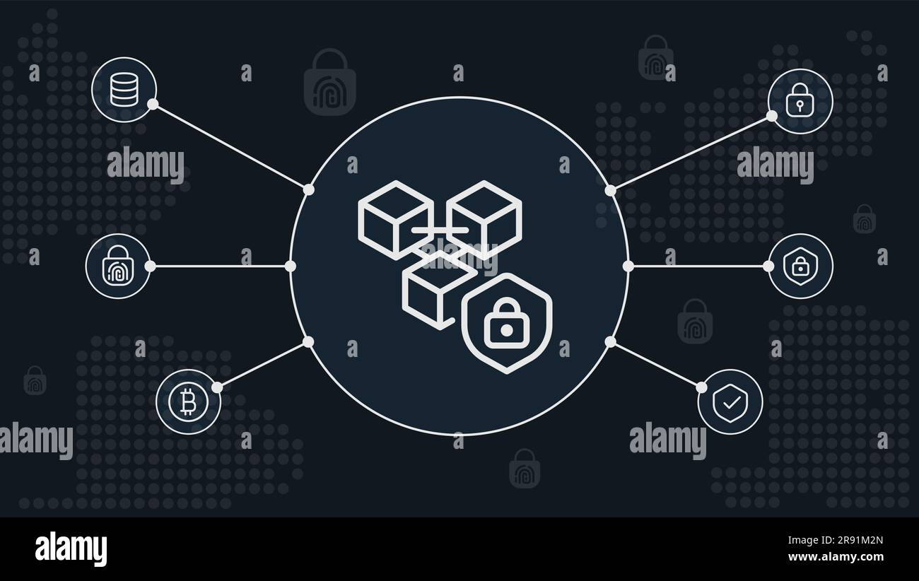 Blockchain security concept banner template Stock Vector Image & Art ...