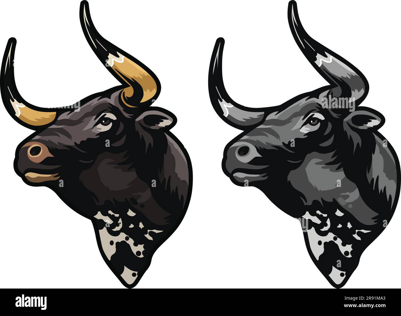 Bull Face Illustration. Wild. Face. Vector Stock Vector Image & Art - Alamy