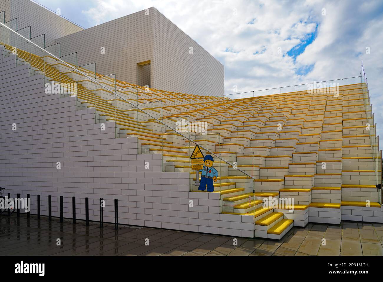 BILLUND, DENMARK –21 AUG 2022- View of Lego House, known as Home of the Brick, located near ...