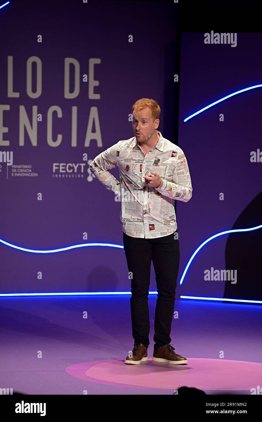 Finalist Alejandro Requena during the national final of scientific ...