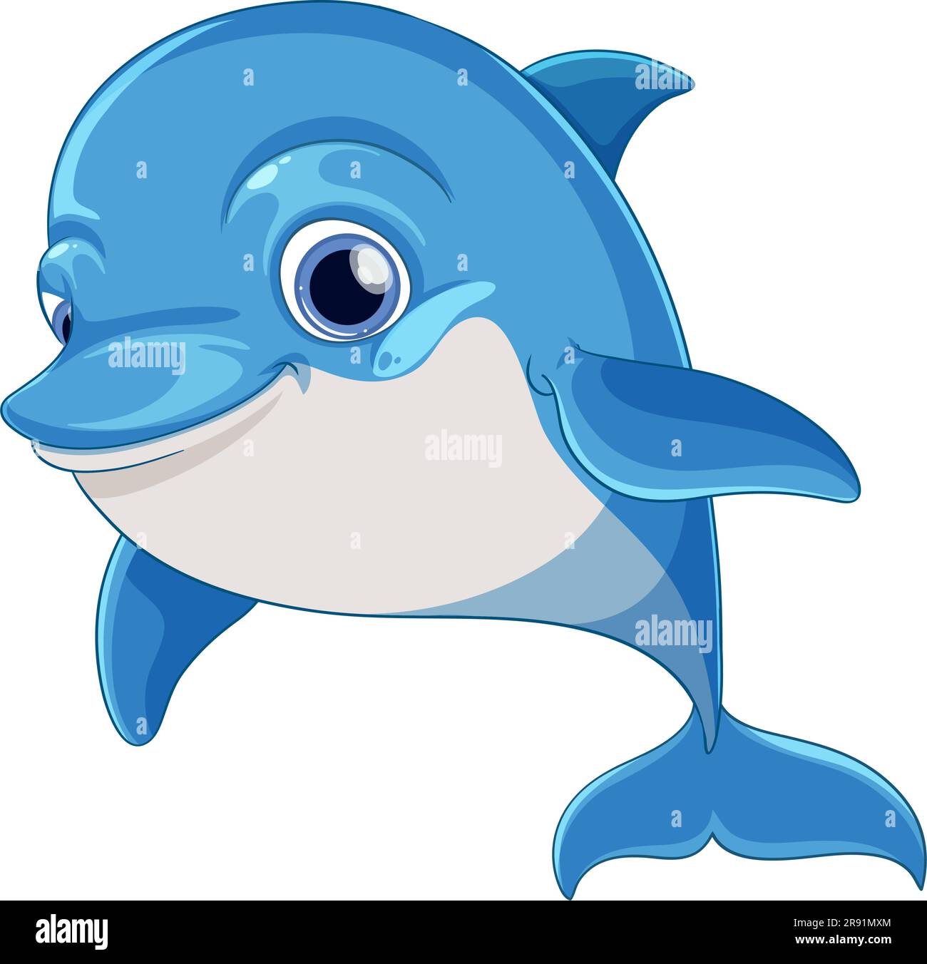 Cute dolphin cartoon character illustration Stock Vector Image & Art ...