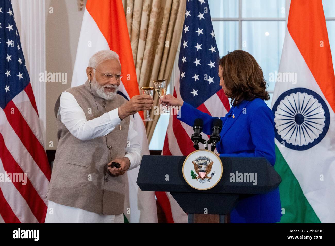 Prime minister modi with kamala harris hi-res stock photography and ...