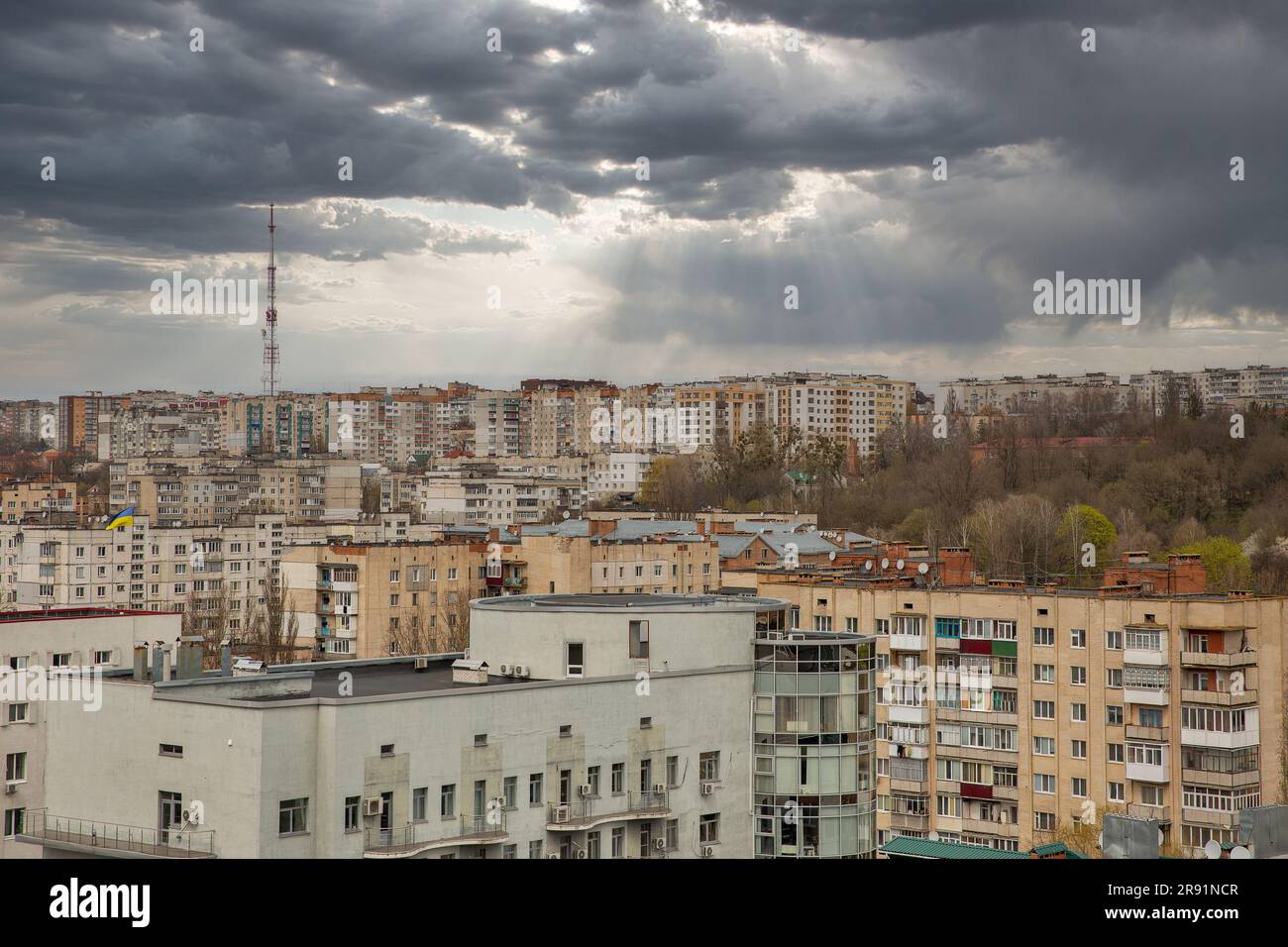 Old residential buildings. It is a city in western Ukraine., located on ...