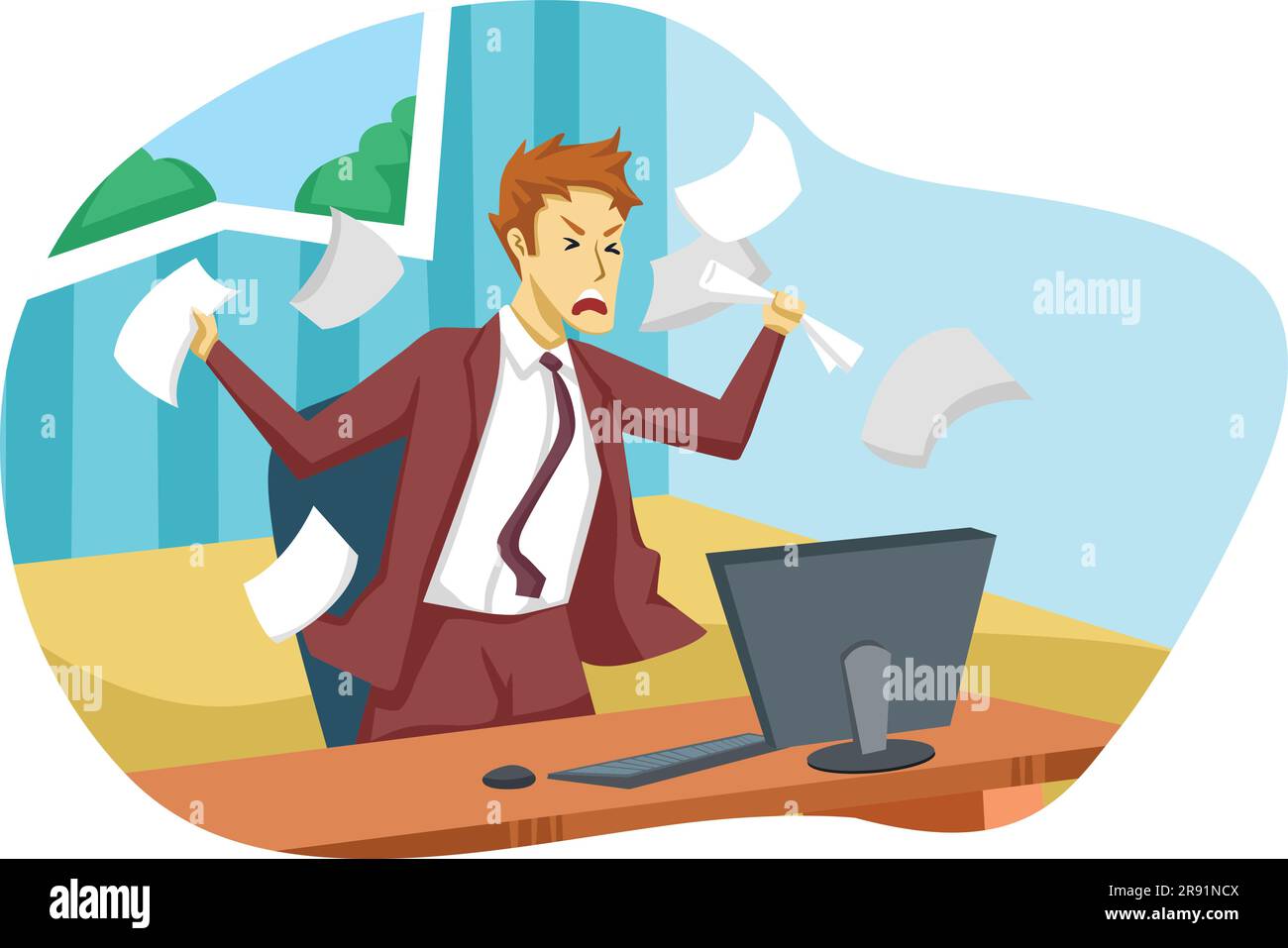 Sad employees office group Stock Vector Images - Alamy