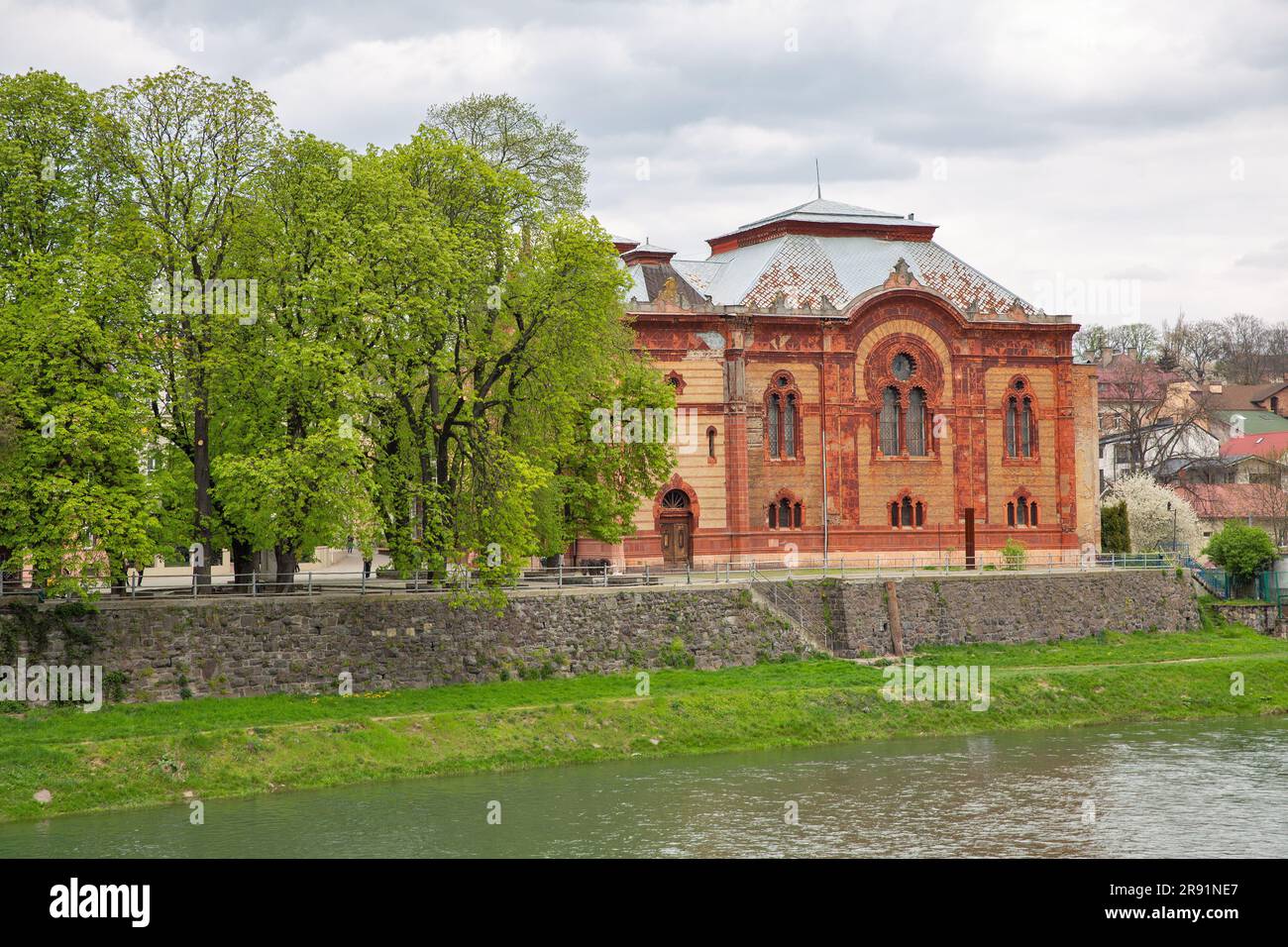 Former synagogue, now the Philharmonic Orchestra House, on the bank of ...