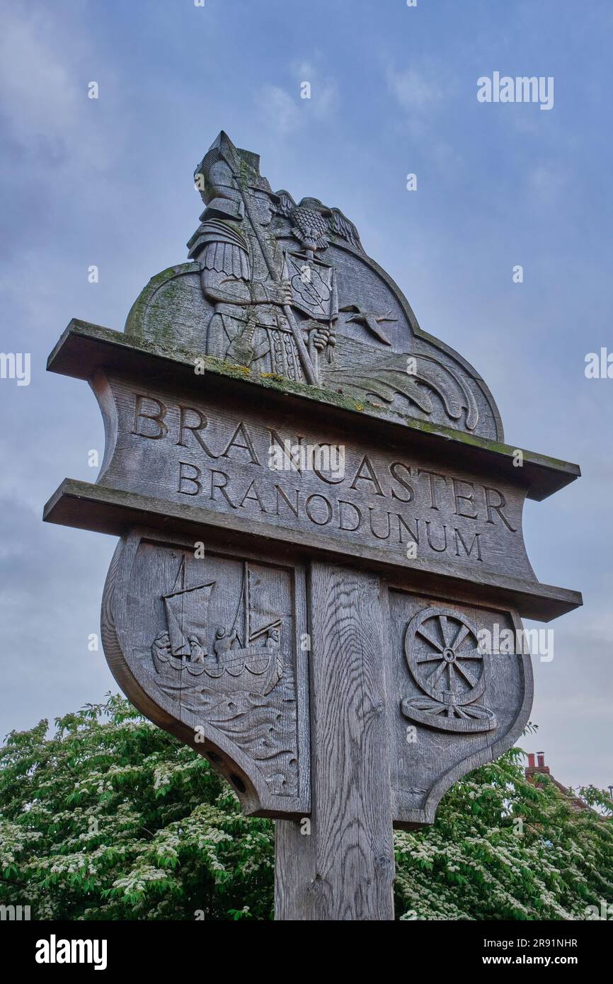 Brancaster Village sign, Brancaster, Norfolk Stock Photo - Alamy