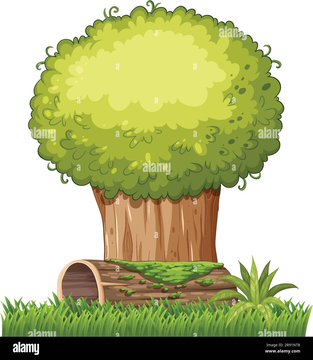 Simple tree cartoon isolated illustration Stock Vector Image & Art - Alamy
