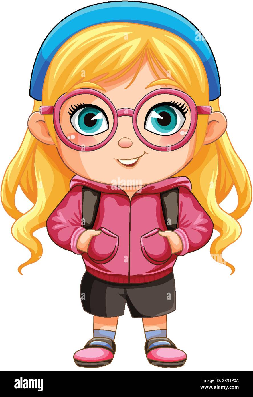Cute nerdy girl cartoon character illustration Stock Vector Image & Art ...