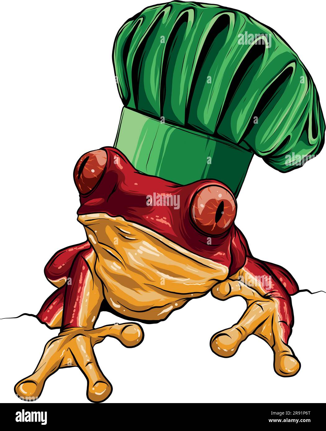 vector illustration of Frog chef cartoon mascot Stock Vector Image ...