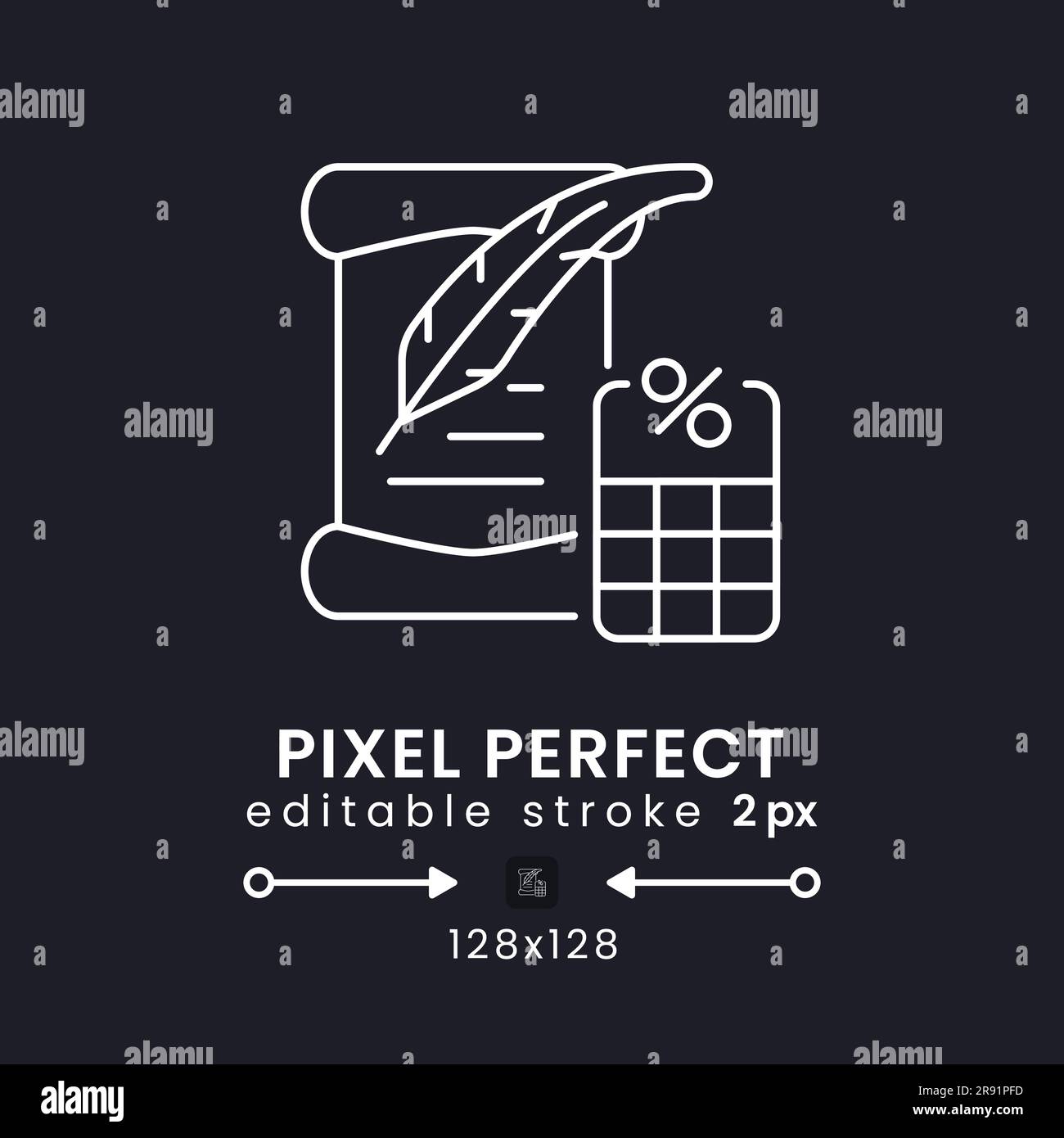 Inheritance Tax white linear desktop icon on black Stock Vector Image ...