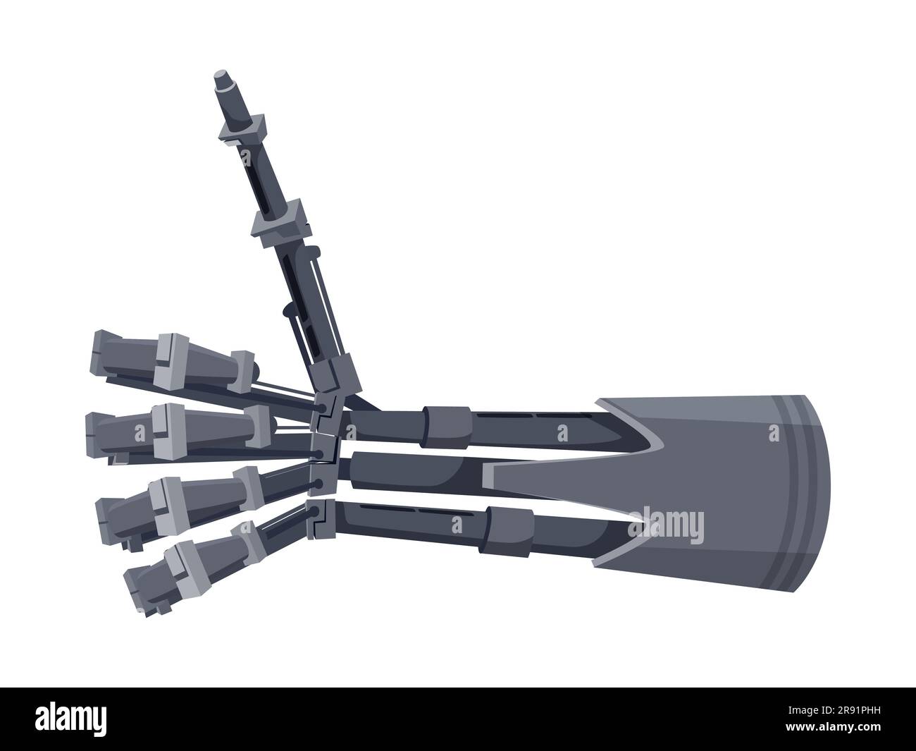 Robot hand with thumb finger up, cyborg ok sign. Vector metal ...
