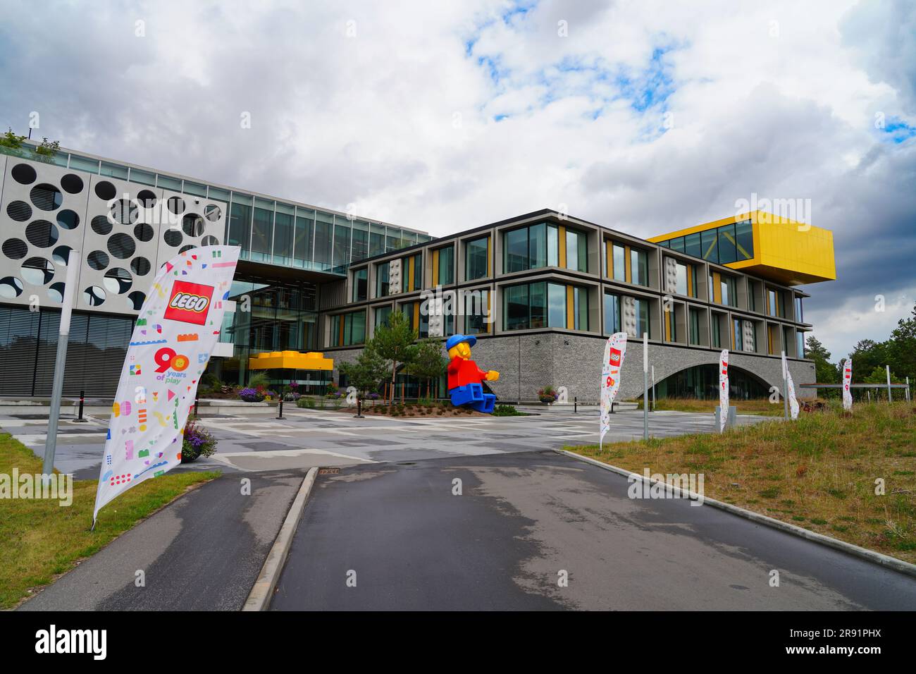 BILLUND, DENMARK –21 AUG 2022- View of the Lego Campus, headquarters of The Lego Group, Home of ...