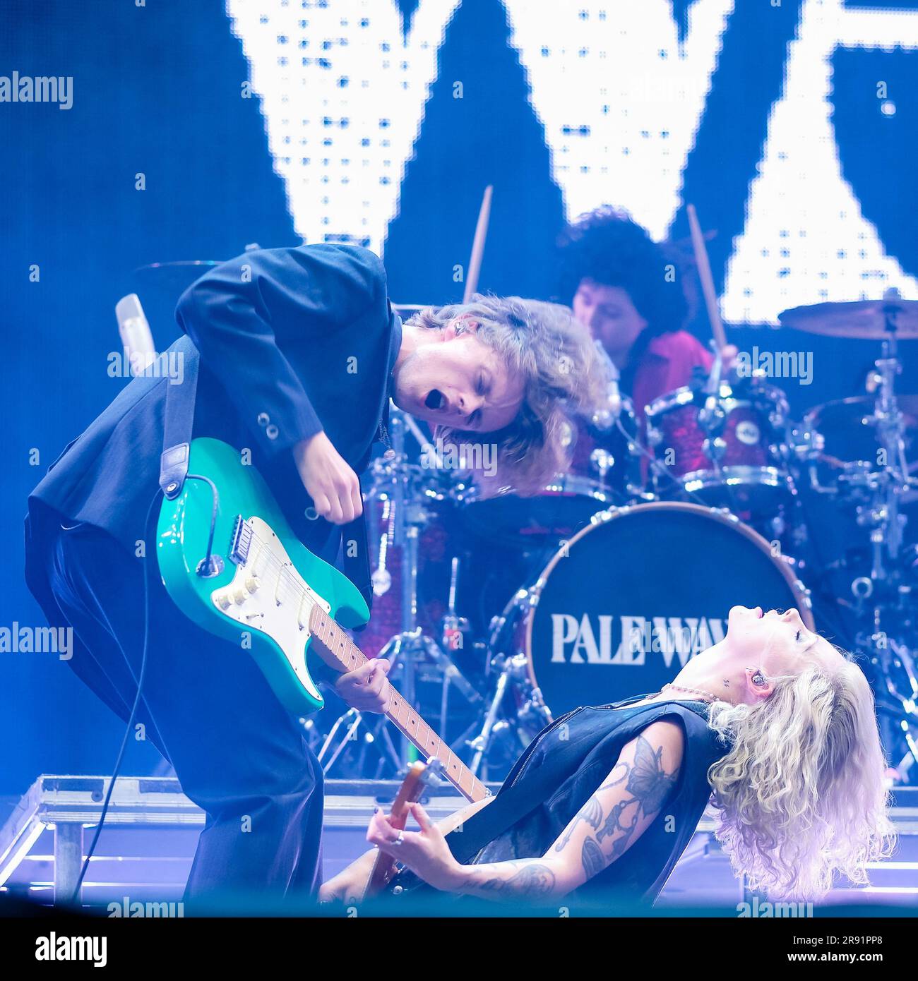 Glastonbury, UK. 23rd June, 2023. Hugo Silvani, Heather Baron-Gracie ...